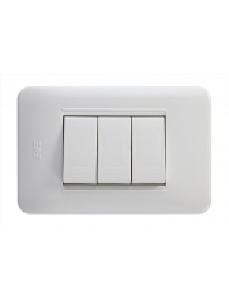 Interruptor Triple Conmutable Blanco 130